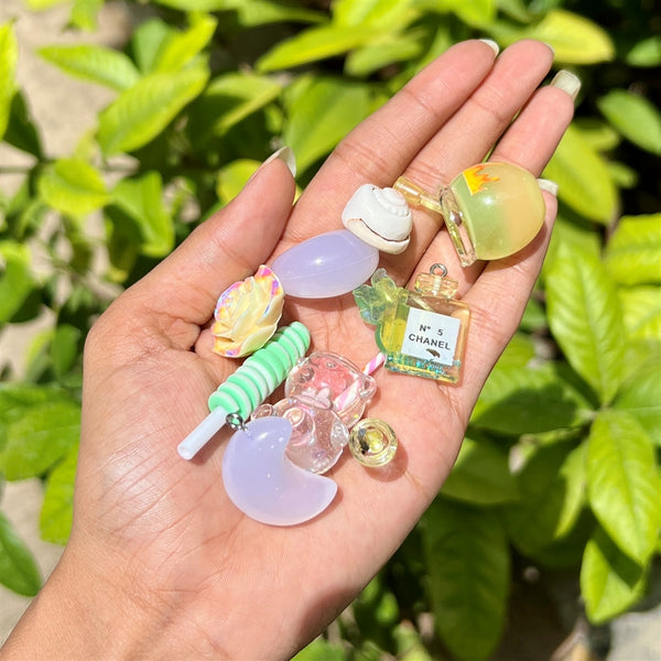 Miniature Charm Mix Set – Candy, Perfume & Kawaii Icons – Epoxy Tales